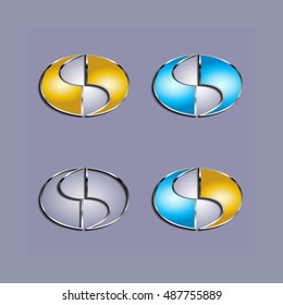 4 Variants Abstract Logos Emblems On Stock Illustration 487755889 ...