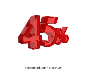 45 3d Rendering Text White Background Stock Illustration 575554204 ...