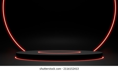 4k Neon Empty Stage Render Background Stock Illustration 2116152413 ...