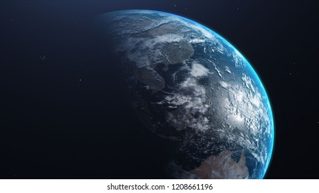4k Render Earth Different Sides Black Stock Illustration 1208661196 ...