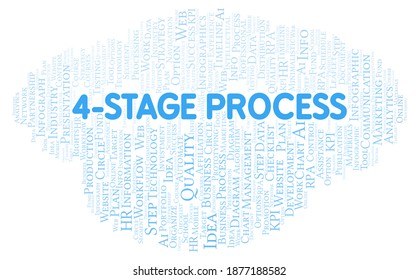 4stage Process Typography Word Cloud Create Stock Illustration ...