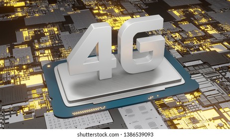 4th Generation Mobile Communication Technology 3d Stock Illustration ...