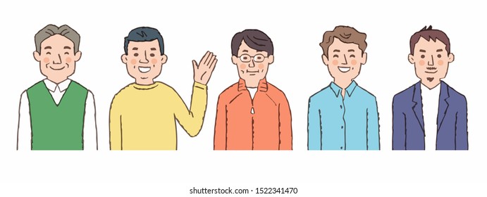 5 Men Various Types Stock Illustration 1522341470 | Shutterstock
