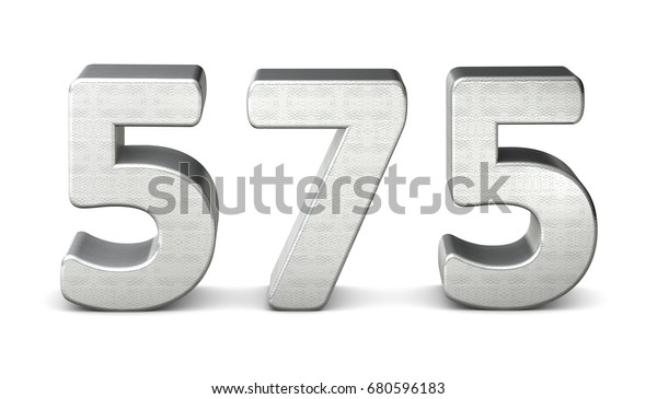 575 Number 3d Silver Structure 3d Stock Illustration 680596183 ...