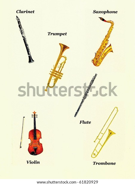 6 Musical Instruments Stock Illustration 61820929