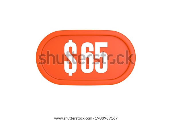 65 Dollars 3d Sign Orange Color Stock Illustration 1908989167 ...