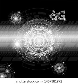 6g Network Connection Technology Background Stock Illustration ...