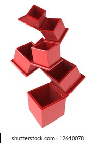 7 Red 3d Boxes Isolated Stock Illustration 12640078 | Shutterstock