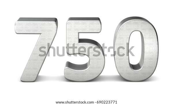 750 Number 3d Silver Structure 3d Stock Illustration 690223771 ...