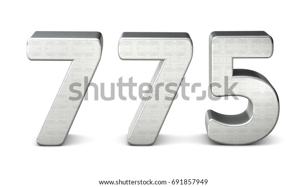 775 Number 3d Silver Structure 3d Stock Illustration 691857949 ...