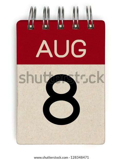 8 August Calendar Stock Illustration 128348471 | Shutterstock
