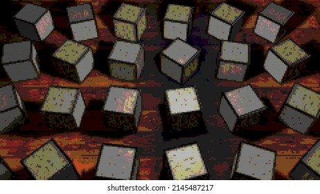 8 Bit Boxes 3d Illustration Stock Illustration 2145487217 | Shutterstock