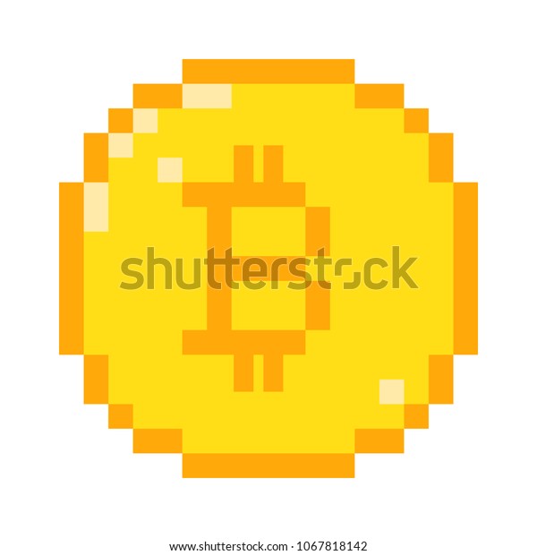 8 Bit Pixel Art Bitcoin Icon: ilustración de stock 1067818142 ...