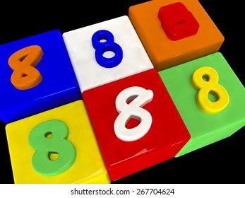 8 Different Numbers Perspective On Black 스톡 일러스트 267704624 | Shutterstock