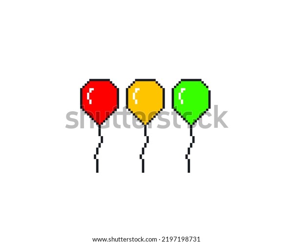 8bit Background Ilustrator Art Three Balloon Stock Illustration ...