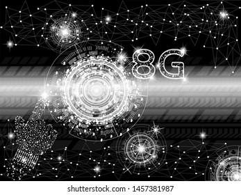 8g Network Connection Technology Background Stock Illustration ...