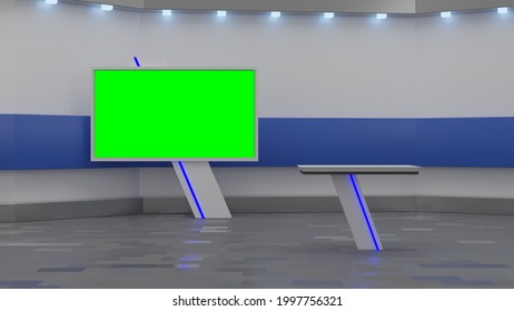 8k Virtual Studio Set Broadcasts News Stock Illustration 1997756321 ...