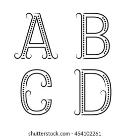 B C D Bitmap Black Letters Stock Illustration 454102261