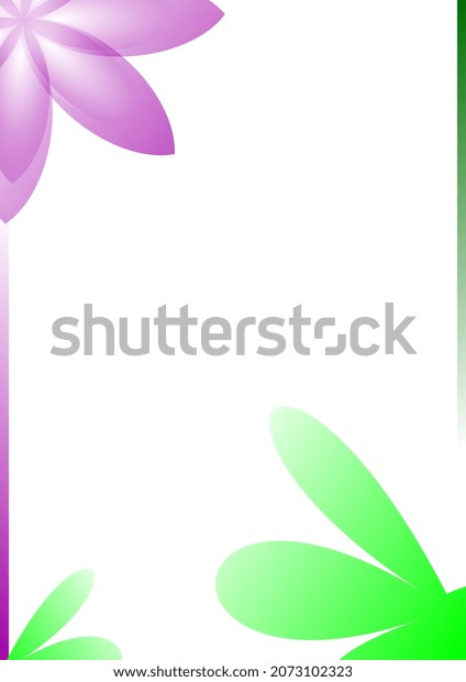 A3 Size Simple Flower Border Latter Stock Illustration 2073102323