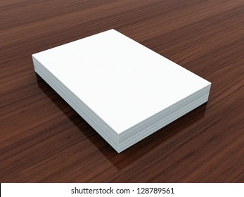 A4 Blank Paper Stack Mockup Wood Stock Illustration 128789561 ...