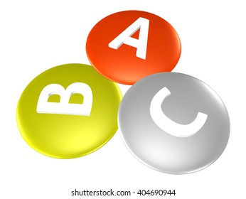Abc Button Isolated On White Background Stock Illustration 404690944 ...