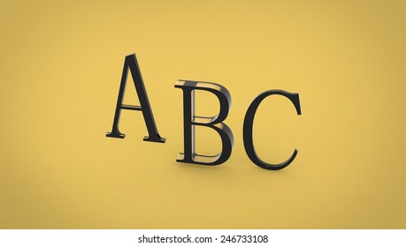Abc Rendering Letters On Yellow Background 스톡 일러스트 247324558 | Shutterstock