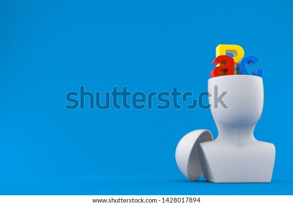 Abc Text Inside Head Isolated On 库存插图 1428017894 | Shutterstock