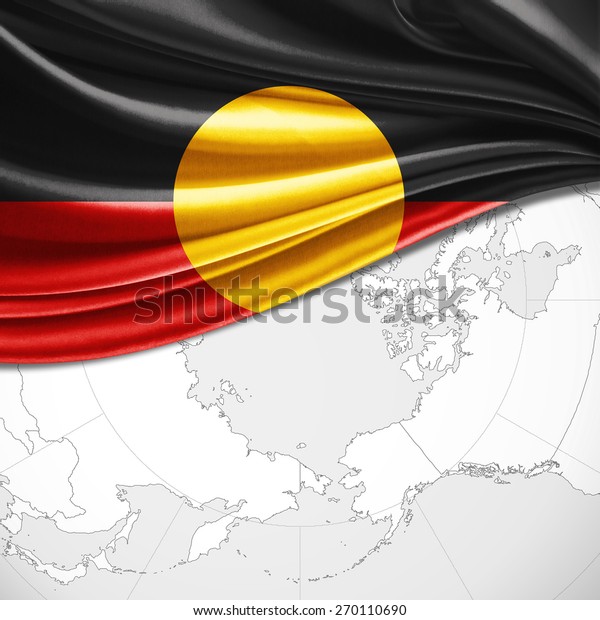 Aboriginal Australia Flag World Map Background Stock Illustration ...