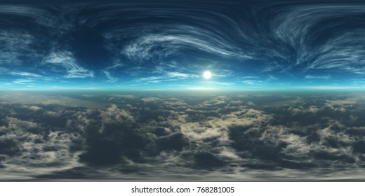 Above Clouds Hdri Equirectangular Projection Spherical Stock ...