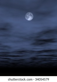 Full Moon Setting On Horizon Ocean Stock Photo (Edit Now) 58569019