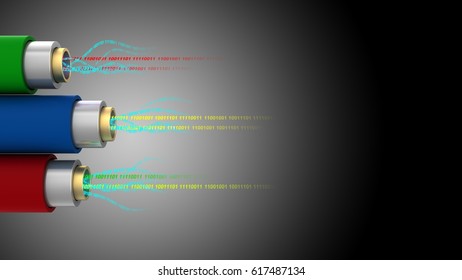 Abstract 3d Black Background Data Cables Stock Illustration 617487134 ...
