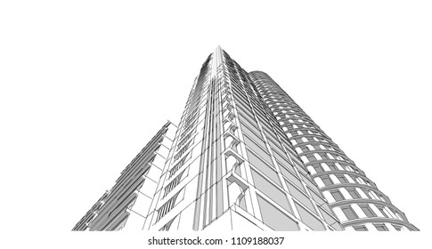 2,614 Tall building line drawing Stock Illustrations, Images & Vectors ...