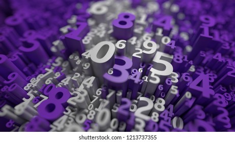 Abstract 3d Numbers Background Computer Science Stock Illustration ...