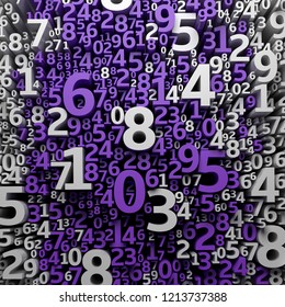 Abstract 3d Numbers Background Computer Science Stock Illustration ...
