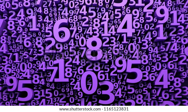 Abstract 3d Numbers Background Computer Science Stock Illustration ...