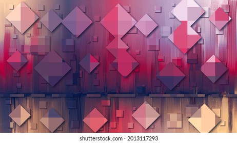 Abstract 3d Rombs Backdrop Pixel Art Stock Illustration 2013117293 ...