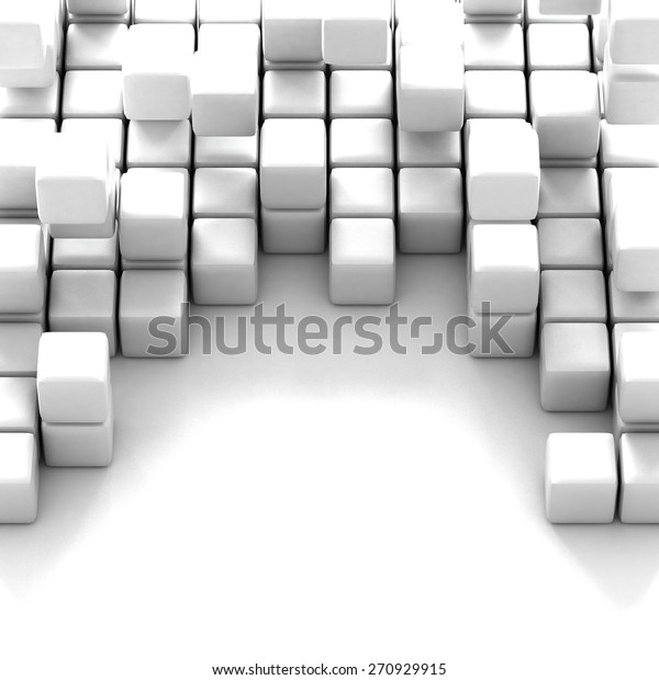 Abstract 3d White Cubes Blocks Background Stock Illustration 270929915