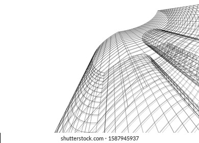 Abstract Architectural Background Building Lines Futuristic Stock ...