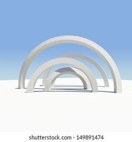 Abstract Architecture Render On Sky Background Stock Illustration ...