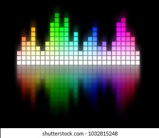Multi Color Audio Waveform Technology Background 库存矢量图（免版税）719790208 ...