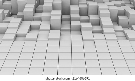 Abstract Background 3d Cubes Different Height Stock Illustration ...