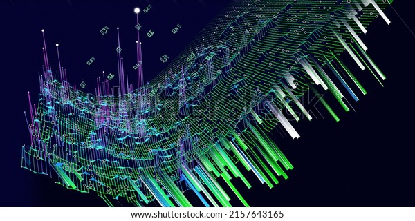 Abstract Background Bending Color Grid Data Stock Illustration ...