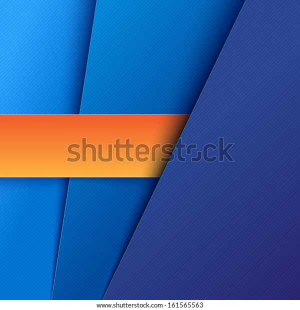Abstract Background Blue Orange Paper Layers Stock Illustration 161565563