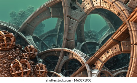 Abstract Background Fantastic 3d Structures Fictional Stock ...