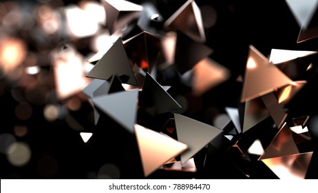 Gold White Pyramid Macro Particles Isolated Stock Illustration ...