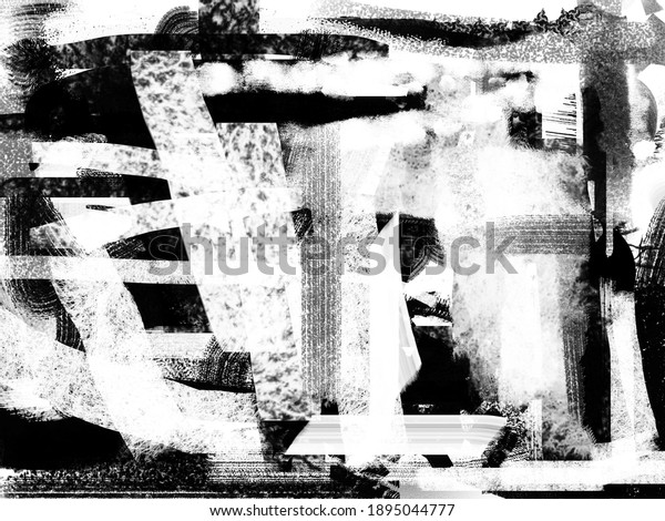 Abstract Background Random Black White Chalk Stock Illustration ...