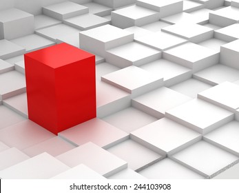 Abstract Background Red 3d Blocks Stock Illustration 244103908