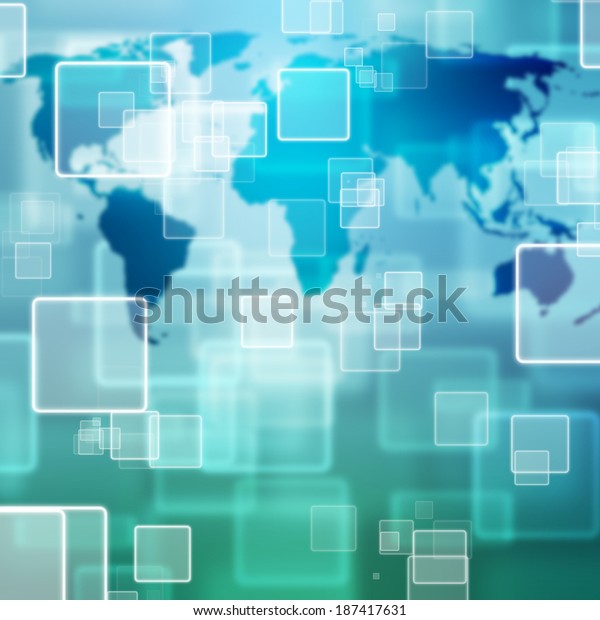 Abstract Background World Map Square Texture Stock Illustration 187417631