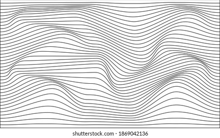 Abstract Black Lines Wave Background: стоковая иллюстрация, 1867614823 ...