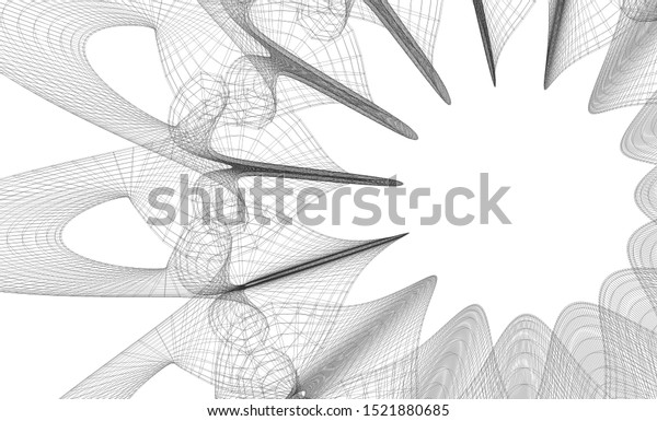 Abstract Black Parametric Round Wireframe Mesh Stock Illustration ...